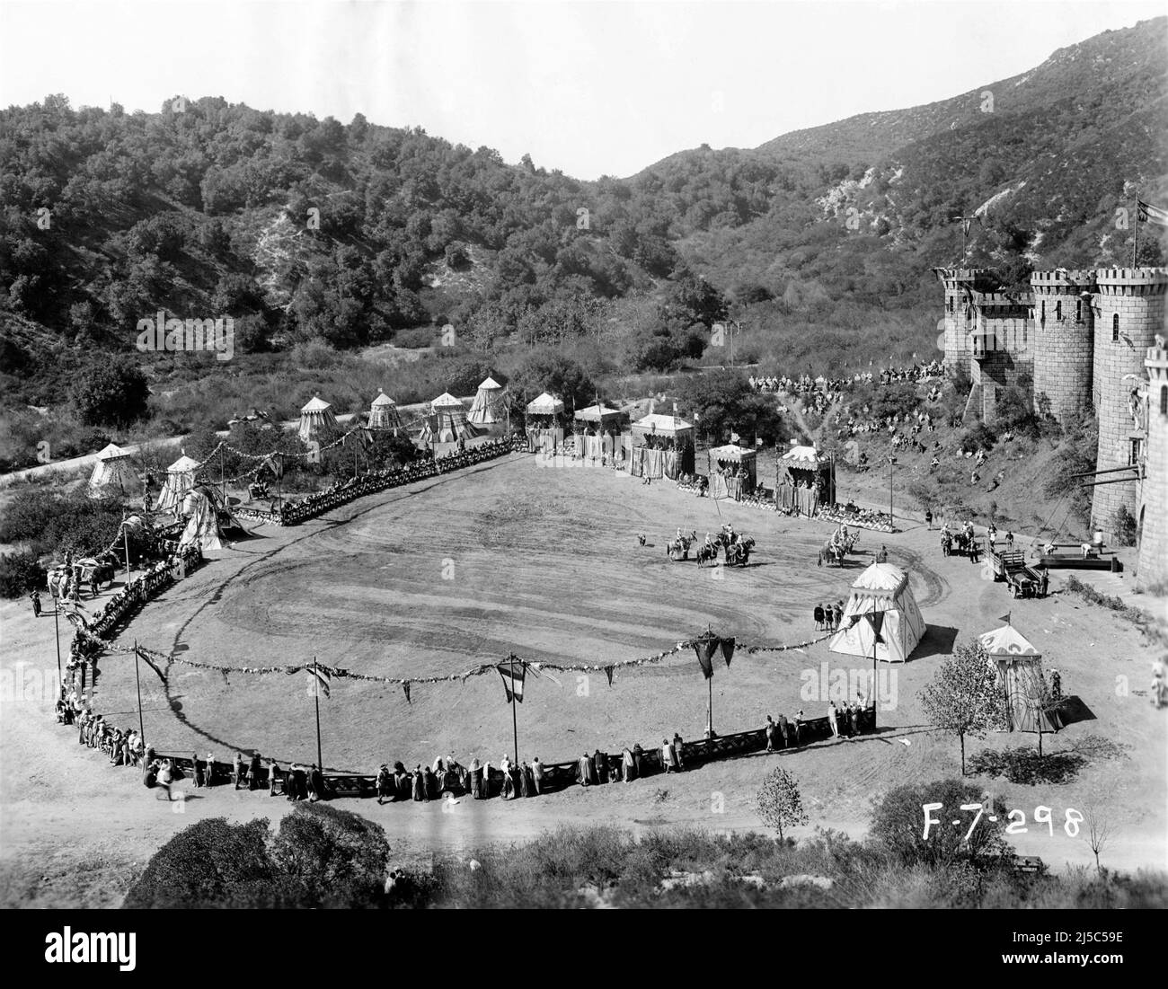 On set location candid on Castle Set during filming of HARRY MYERS in A ...