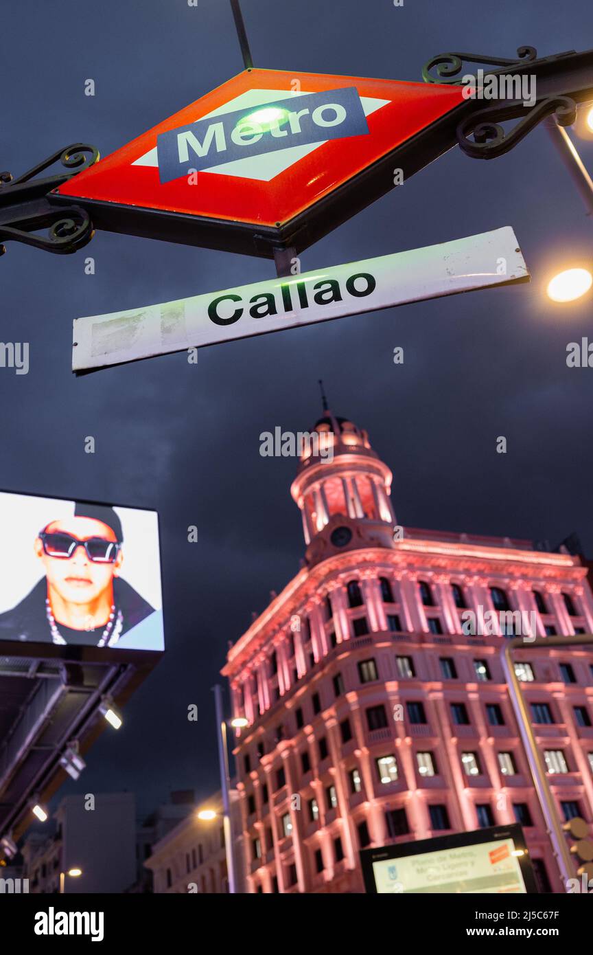 Callao Metro sign in Madrid, Spain Stock Photo - Alamy