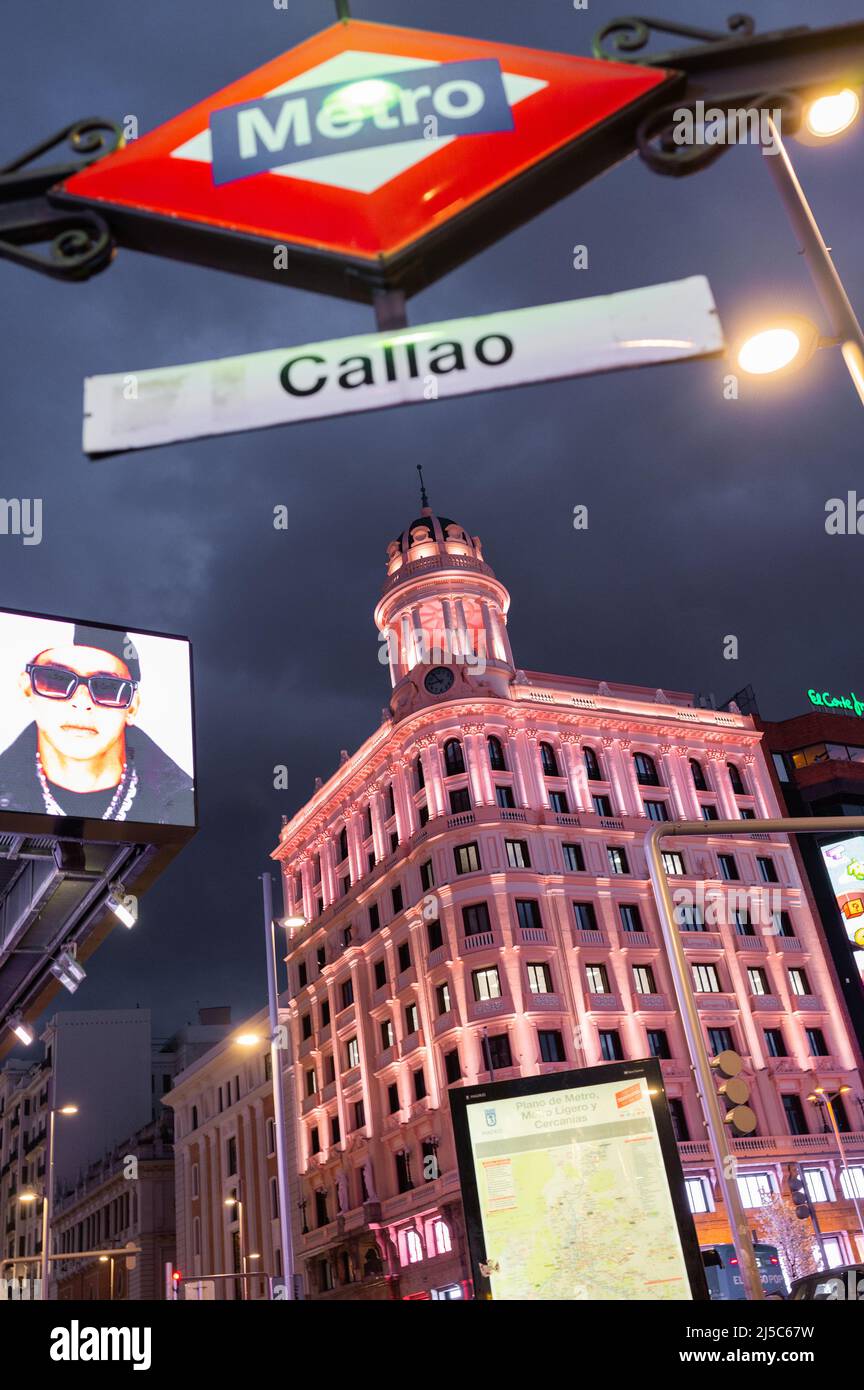 Callao Metro sign in Madrid, Spain Stock Photo - Alamy