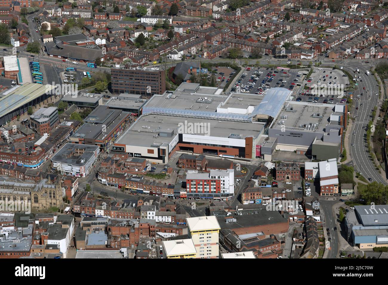 aerial view of The Trinity Walk Shopping Centre in Wakefield city ...