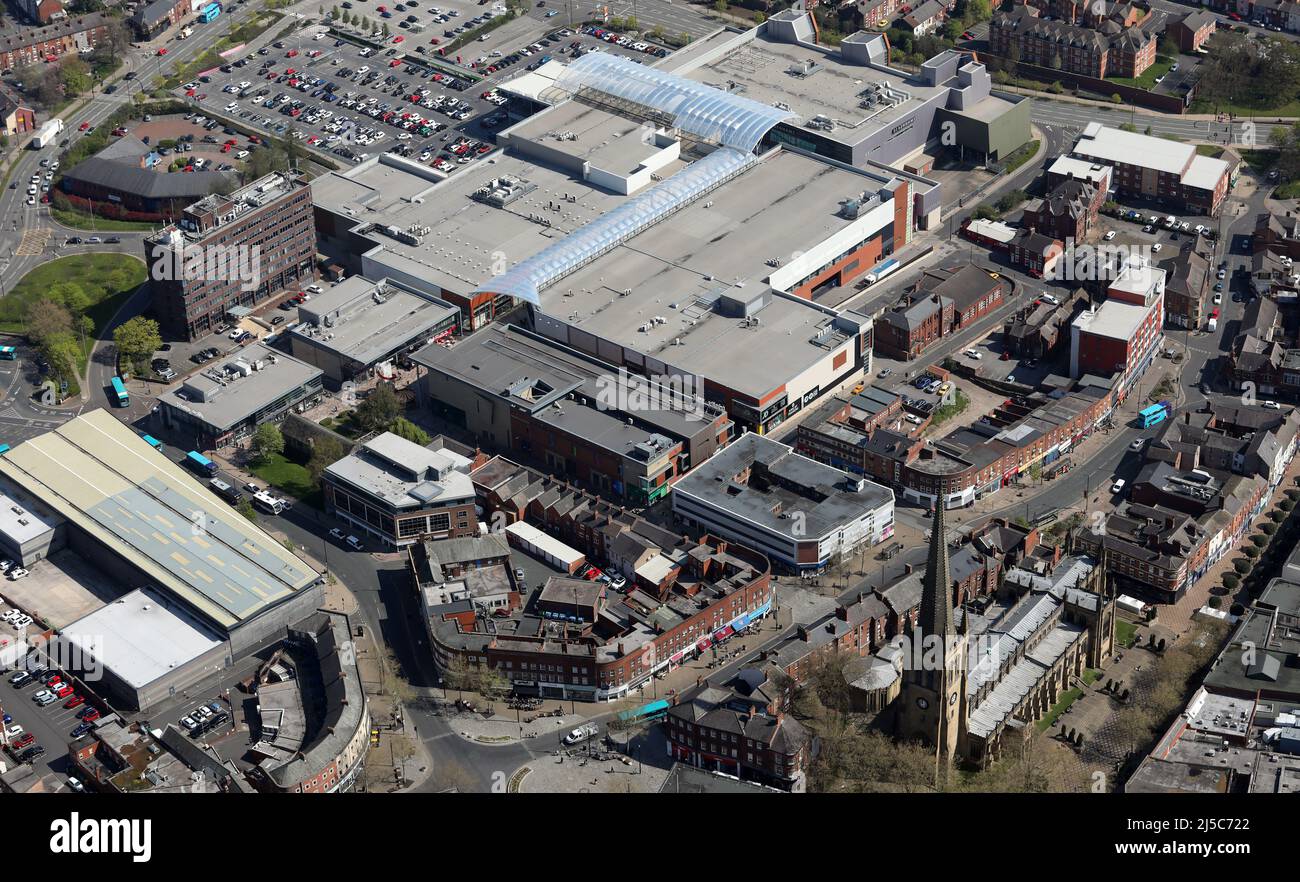 aerial view of The Trinity Walk Shopping Centre in Wakefield city ...