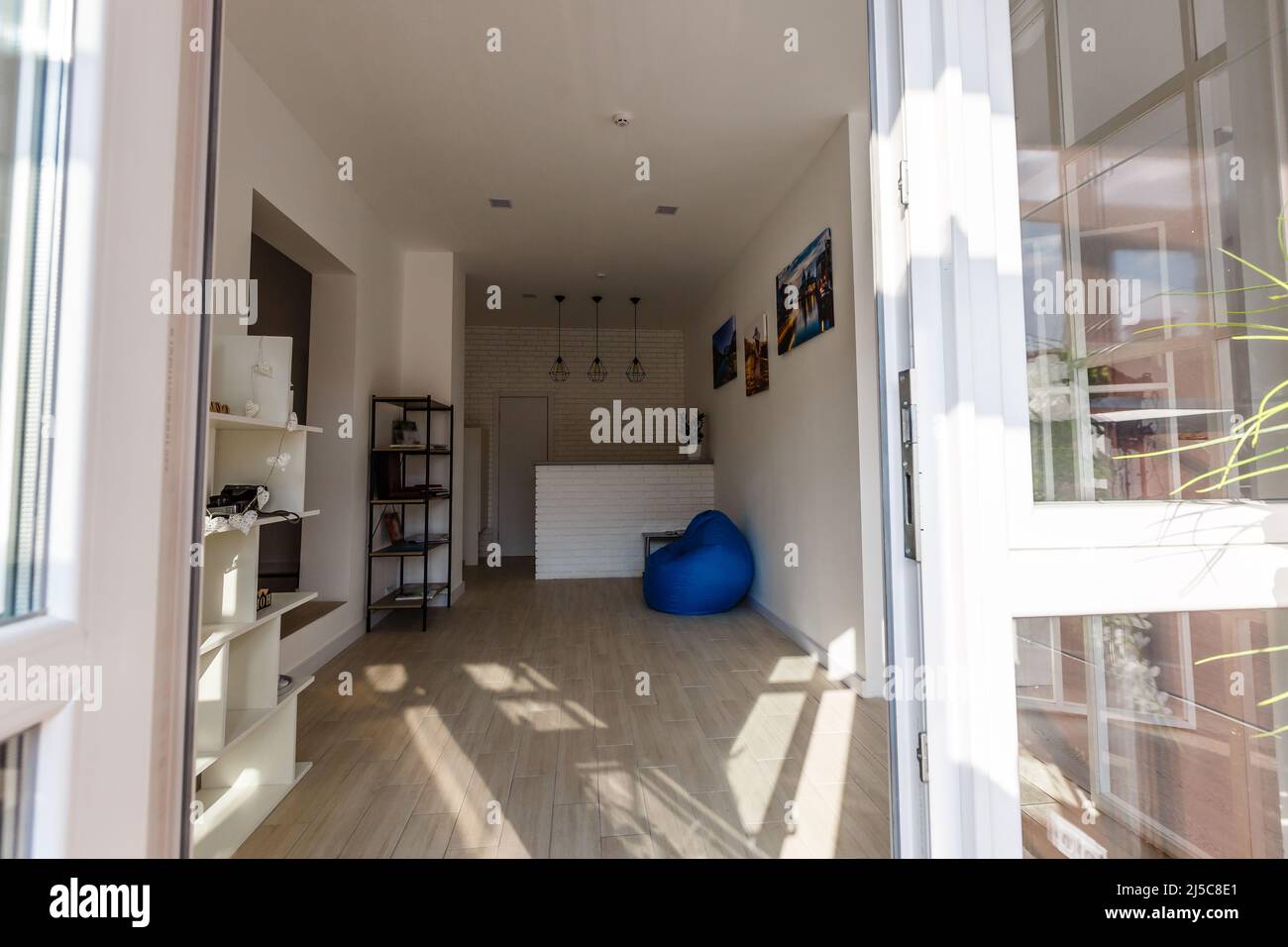 Reception desk in small medical clinic, horizontal Stock Photo - Alamy
