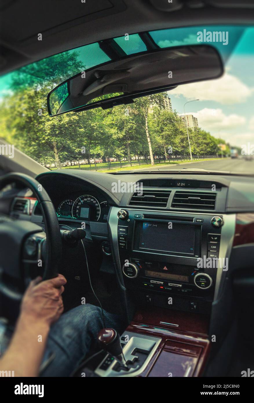 car driver seat, city traffic Stock Photo - Alamy