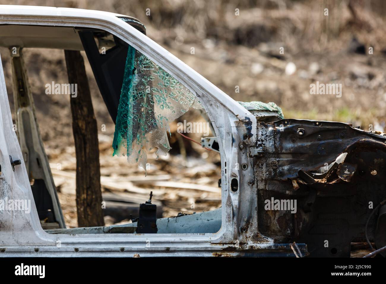 Car dump, junk yard outdated cars Stock Photo - Alamy