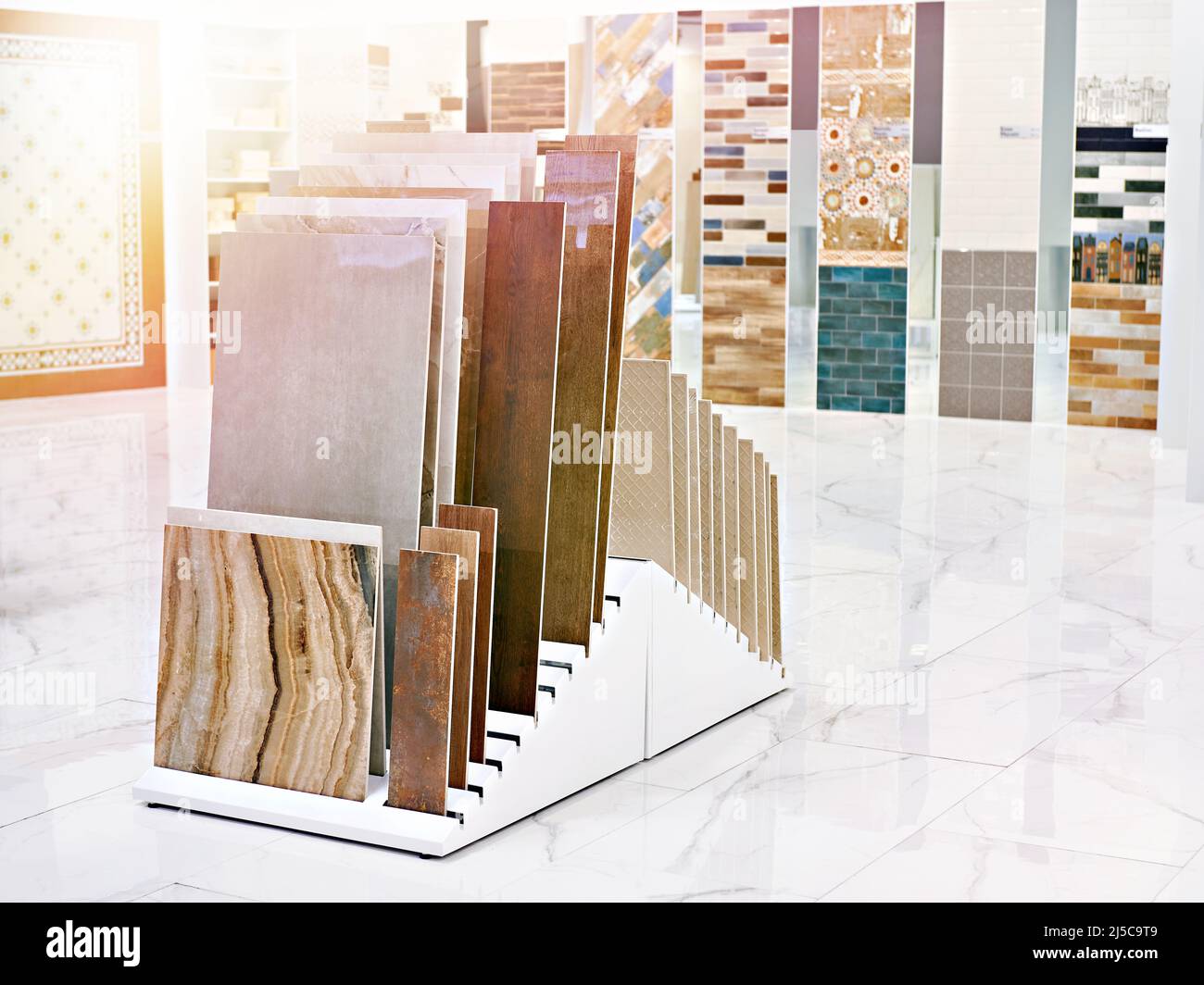 Decorative wooden panels on walls in the store Stock Photo - Alamy