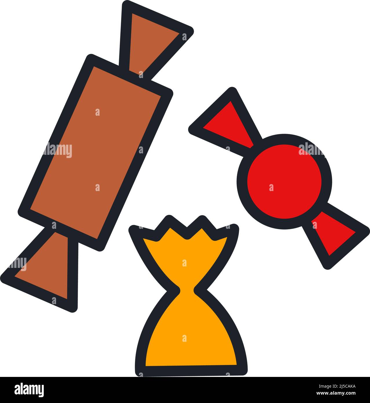 Candies or sweets icon. Confectionery isolated vector line color icons ...