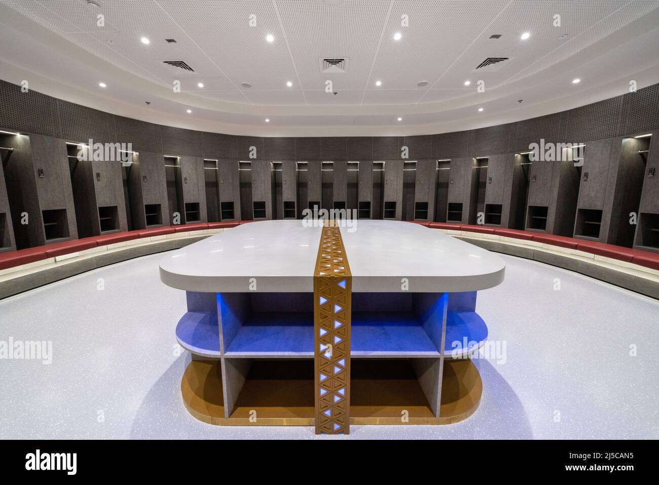 Teams changing rooms at Lusail Stadium. The 80,000-seat Lusail Stadium ...
