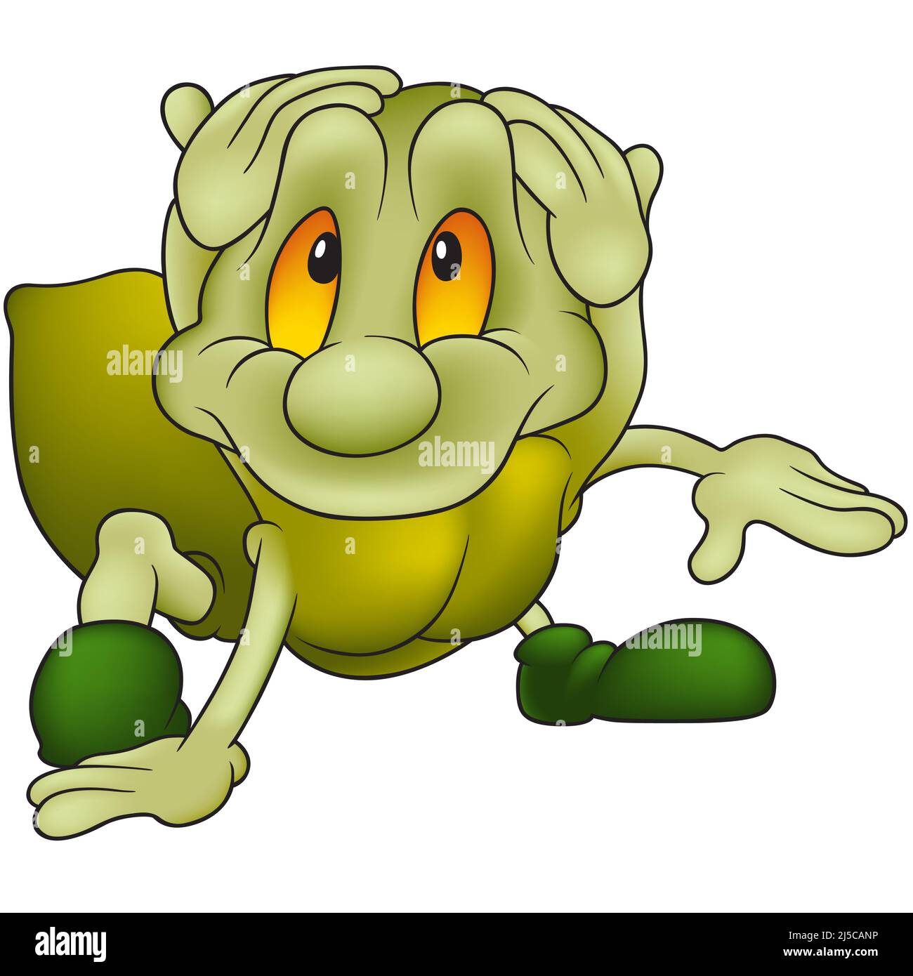 Green Confused Spider with Yellow Eyes Stock Vector Image & Art - Alamy