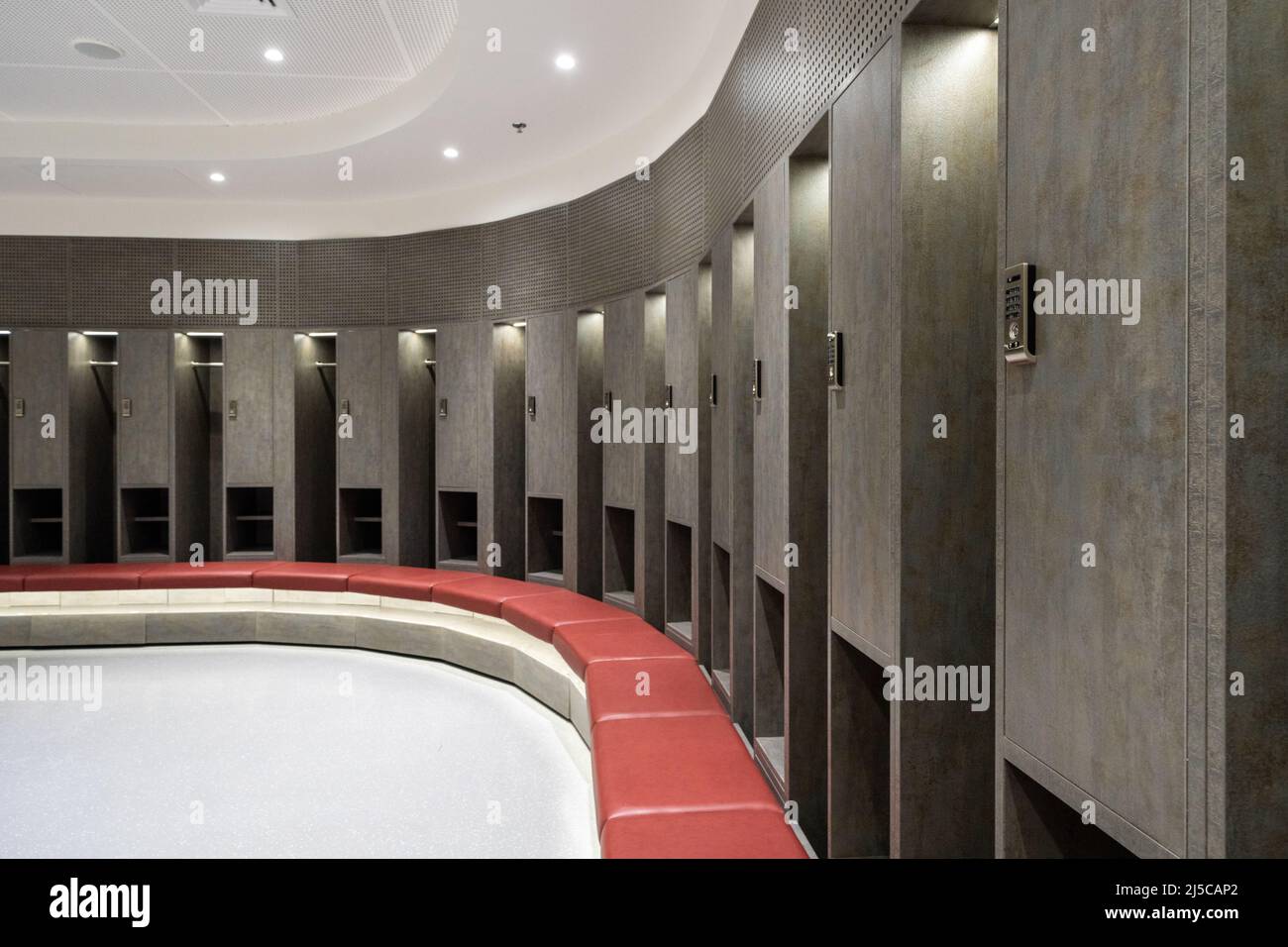 Teams changing rooms at Lusail Stadium. The 80,000-seat Lusail Stadium ...