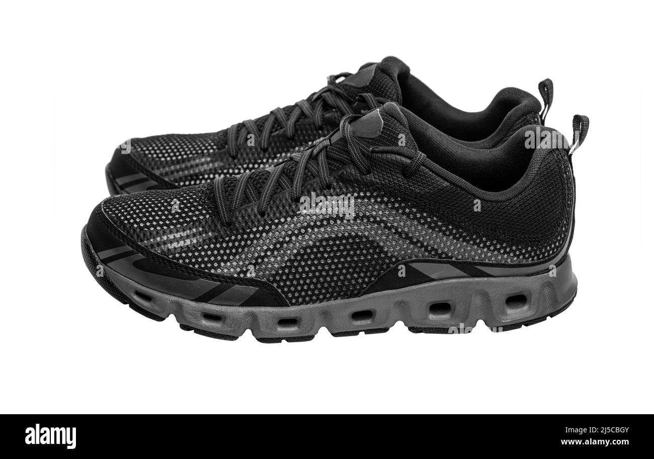 Black sneakers running shoes Stock Photo - Alamy