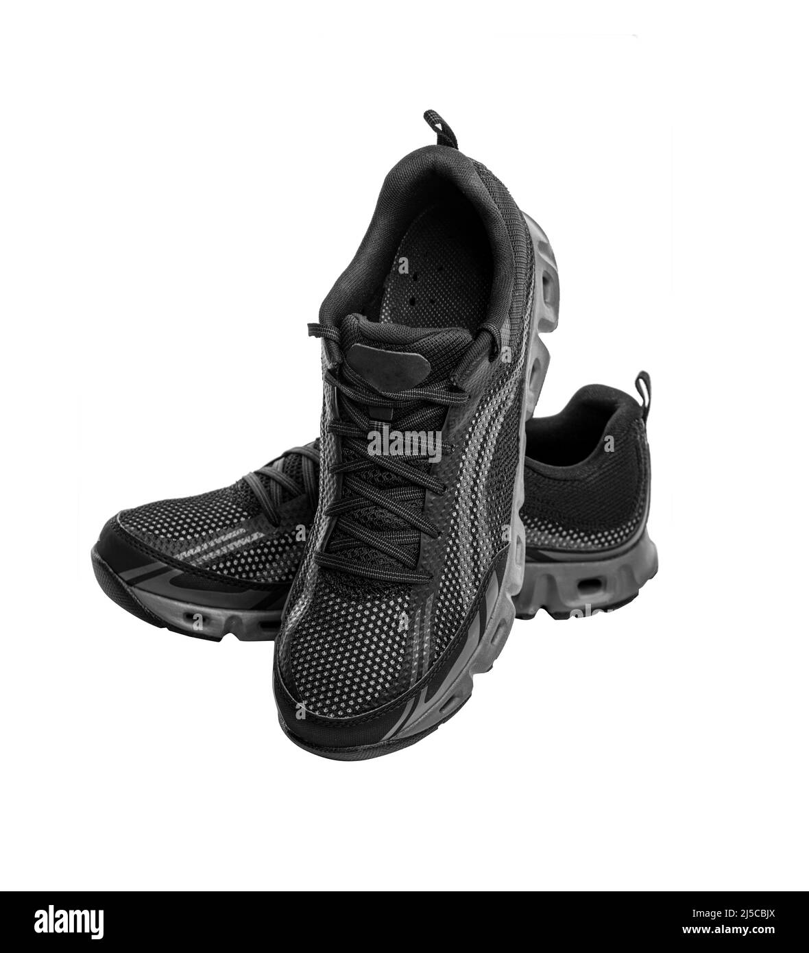 Black sneakers running shoes Stock Photo - Alamy