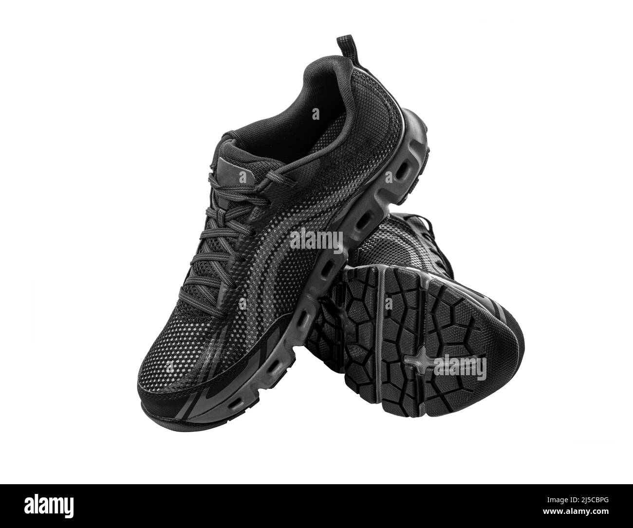 Black sneakers running shoes Stock Photo - Alamy