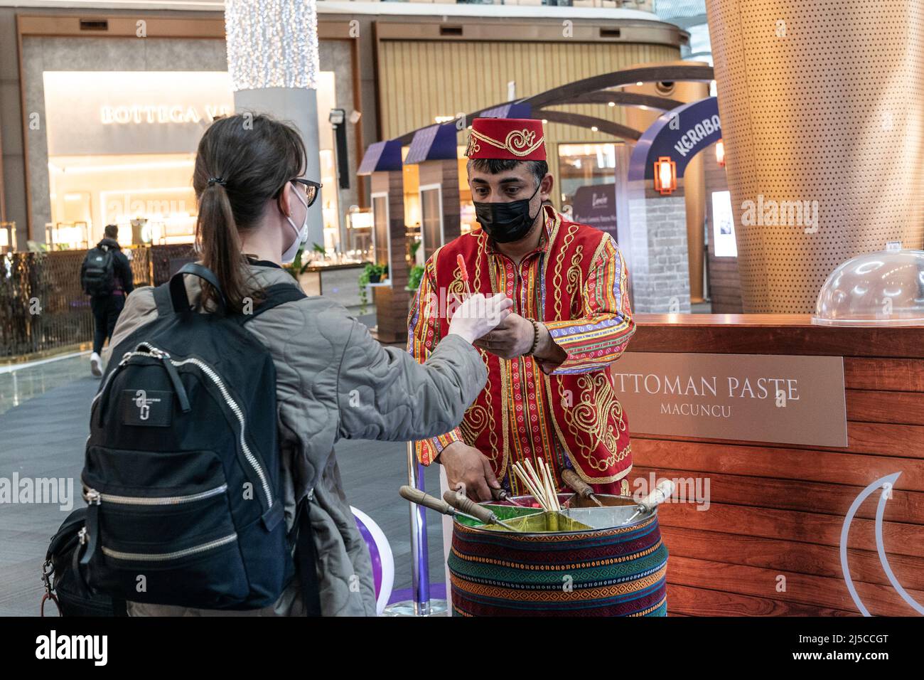 Istanbul, Turkey - April 21,2022: Samples of Ottoman Paste given at ...