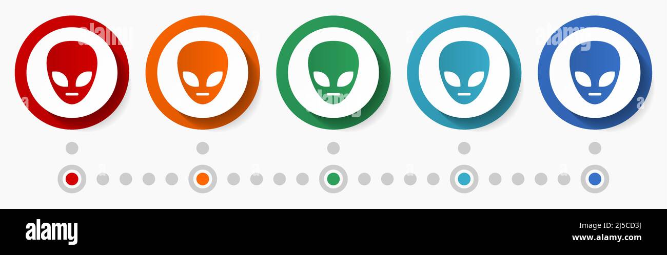 Ufo, alien concept vector icon set, infographic template, flat design ...