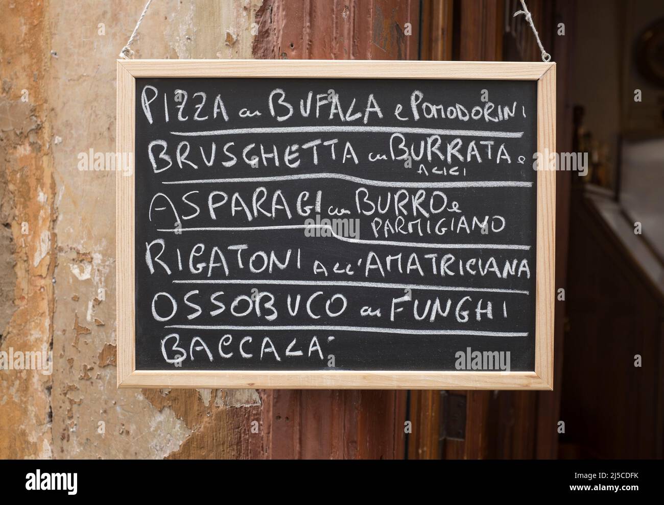 Restaurant Menu Board Rome Italy Stock Photo - Alamy
