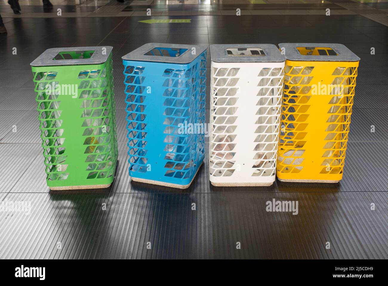 Designer Trash Cans at Central Railway Station in Rome Italy Stock ...