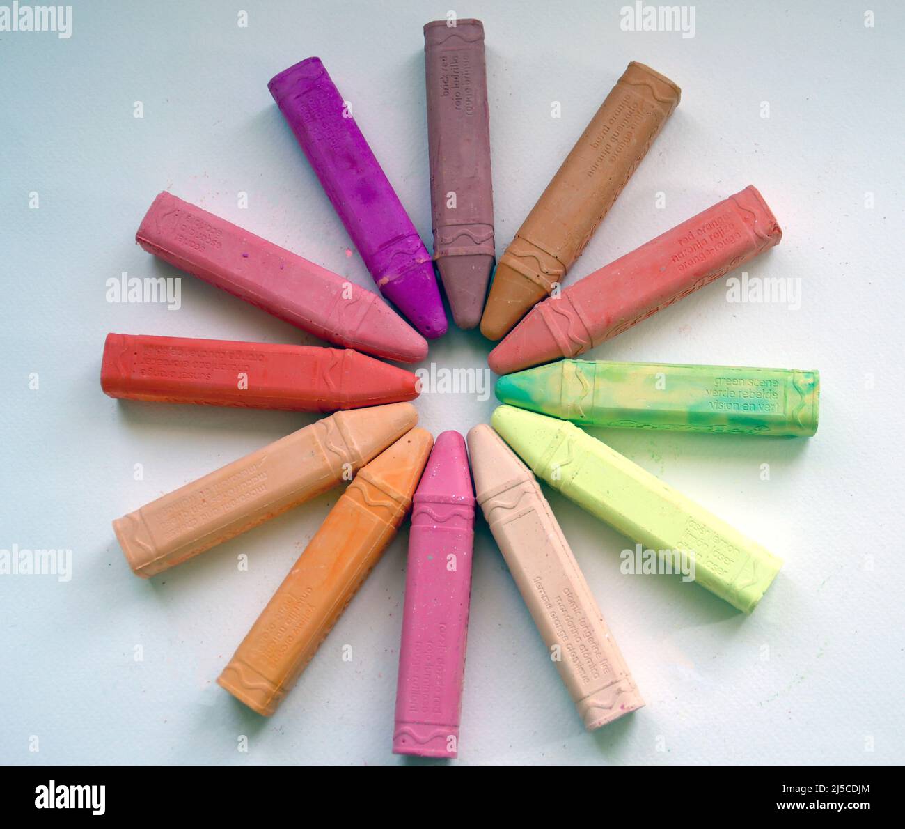 Various colors of chalk to make drawings on the street Stock Photo - Alamy