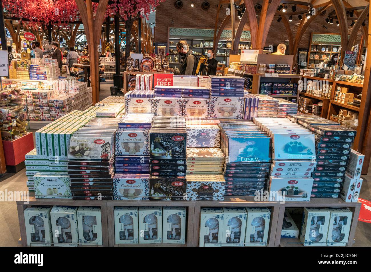 Istanbul, Turkey - April 21,2022: Traditional Turkish souvenirs on ...