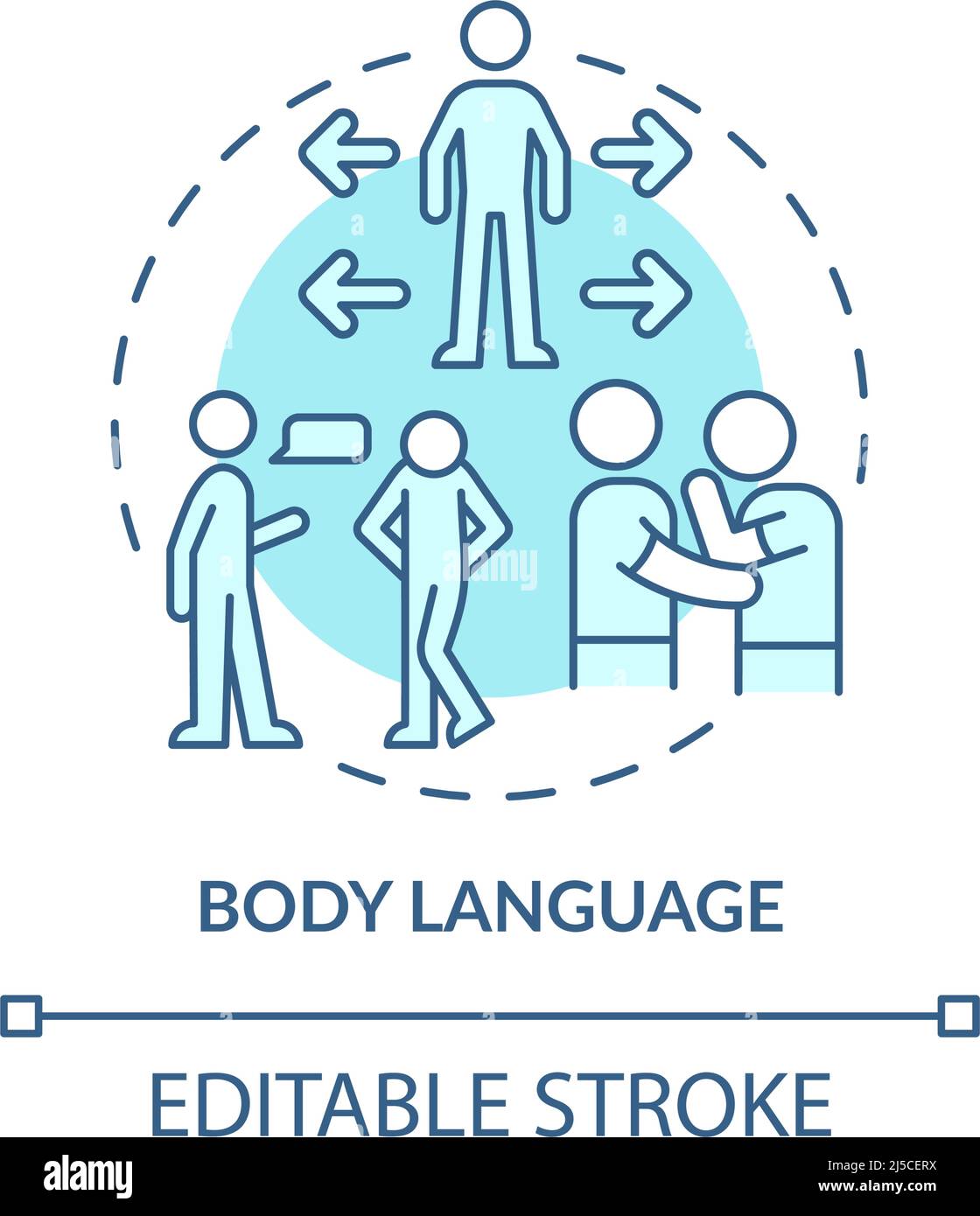 Body language turquoise concept icon Stock Vector Image & Art - Alamy