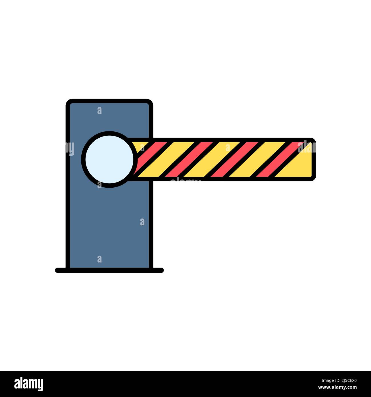 Automatic car barrier icon. Line, glyph and filled outline colorful ...
