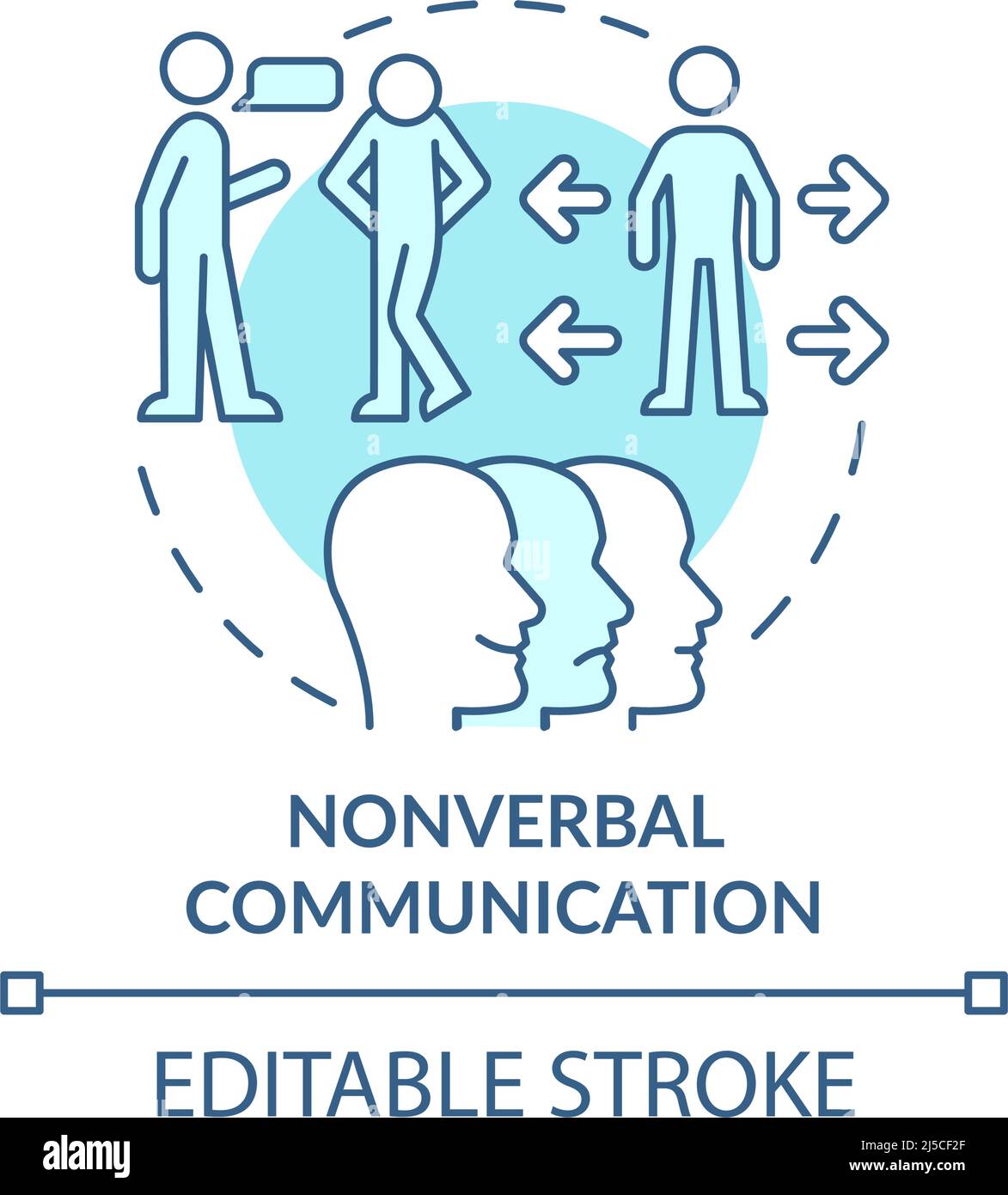Nonverbal communication turquoise concept icon Stock Vector Image & Art ...