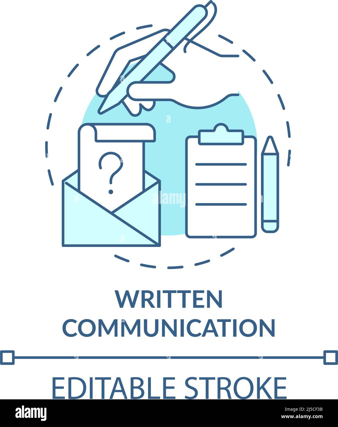 Written communication turquoise concept icon Stock Vector Image & Art ...