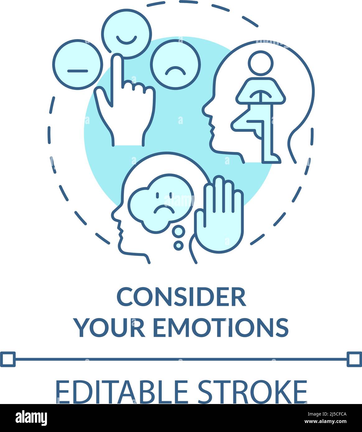 Consider your emotions turquoise concept icon Stock Vector Image & Art ...