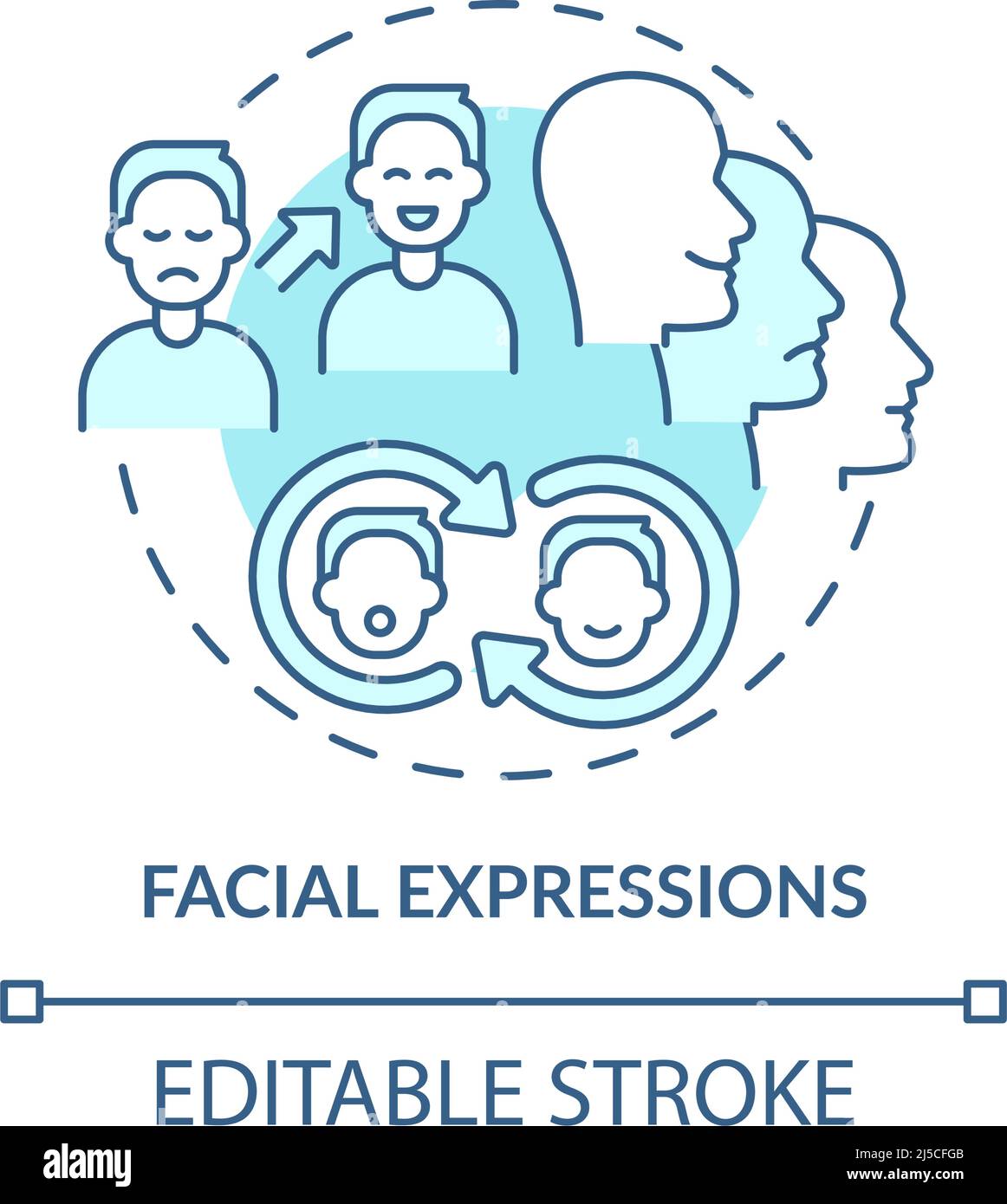 Facial expressions turquoise concept icon Stock Vector Image & Art - Alamy