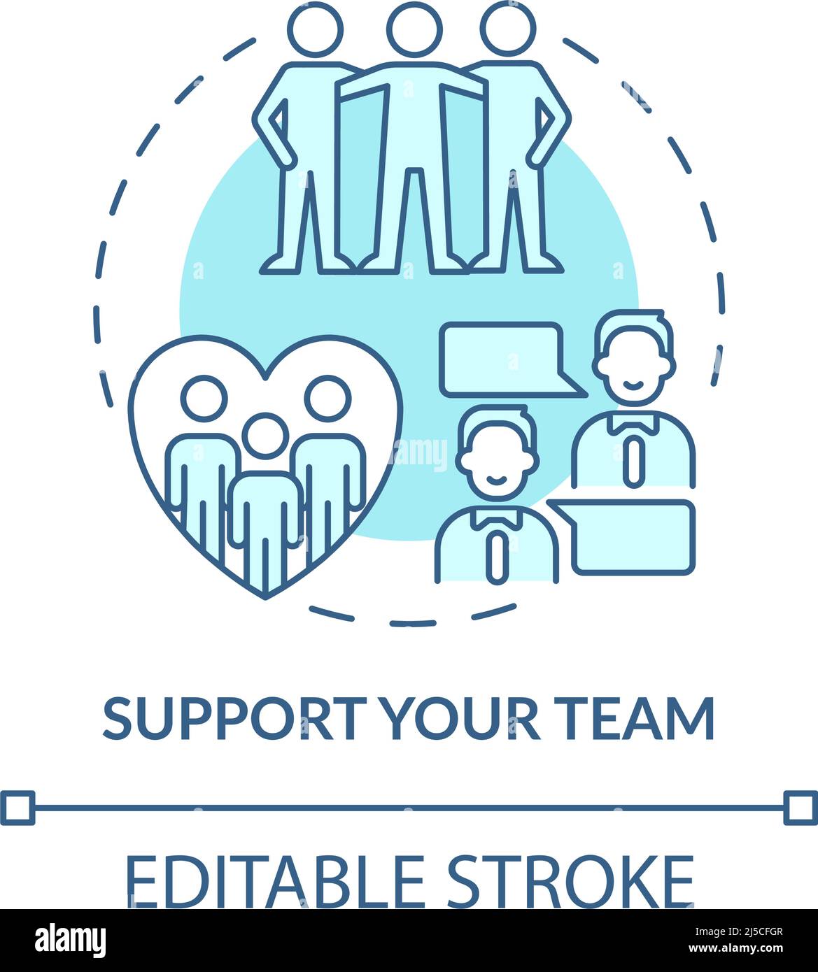 Support team turquoise concept icon Stock Vector Image & Art - Alamy