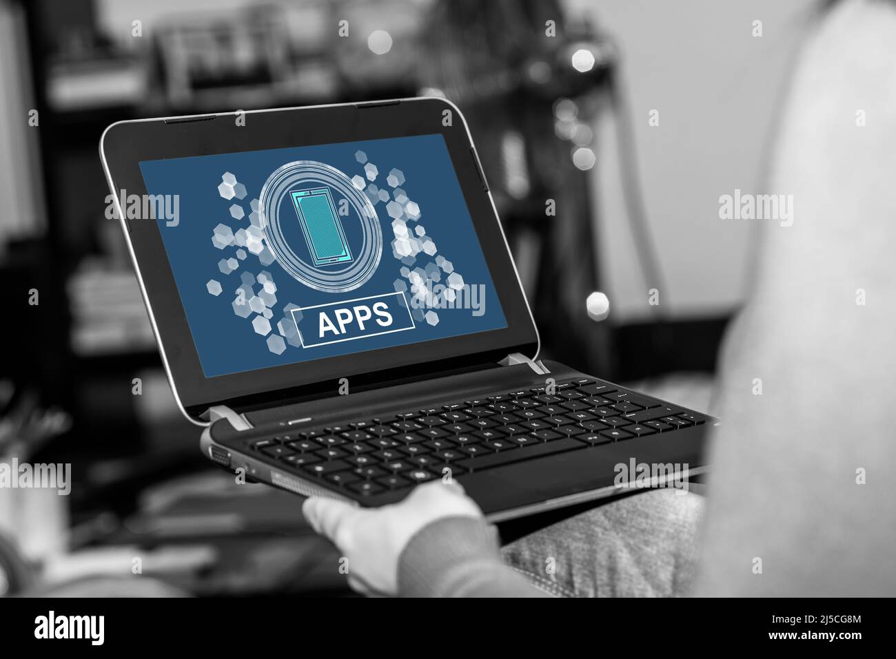 Tablet screen displaying an apps concept Stock Photo - Alamy