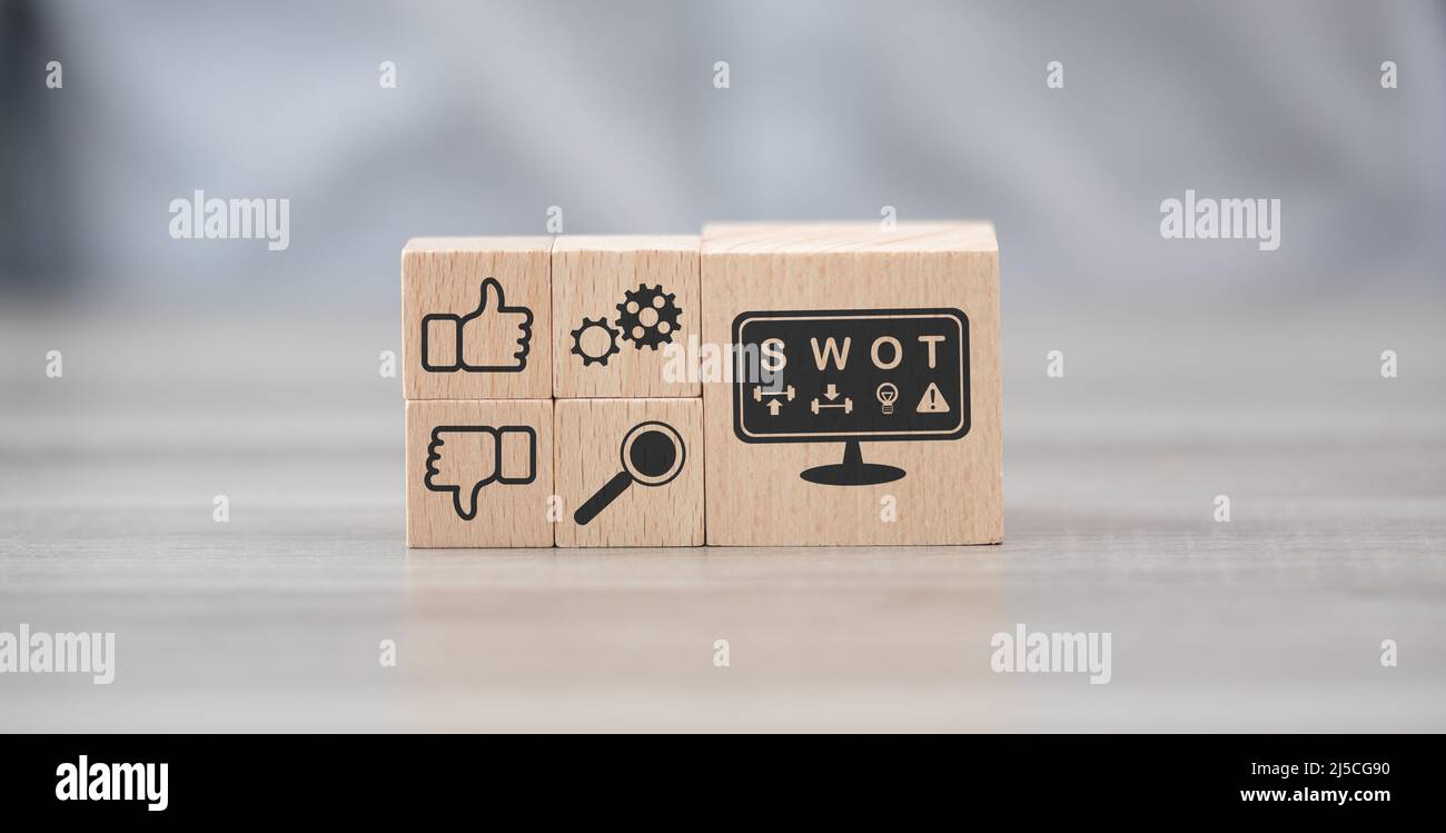 Wooden blocks with symbol of swot concept Stock Photo - Alamy