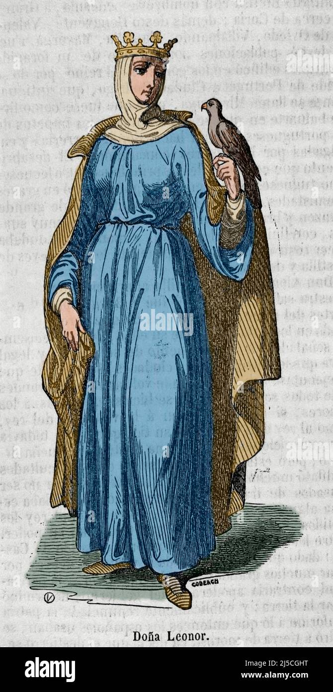 Eleanor of England (1160-1214). Daughter of King Henry II of England ...