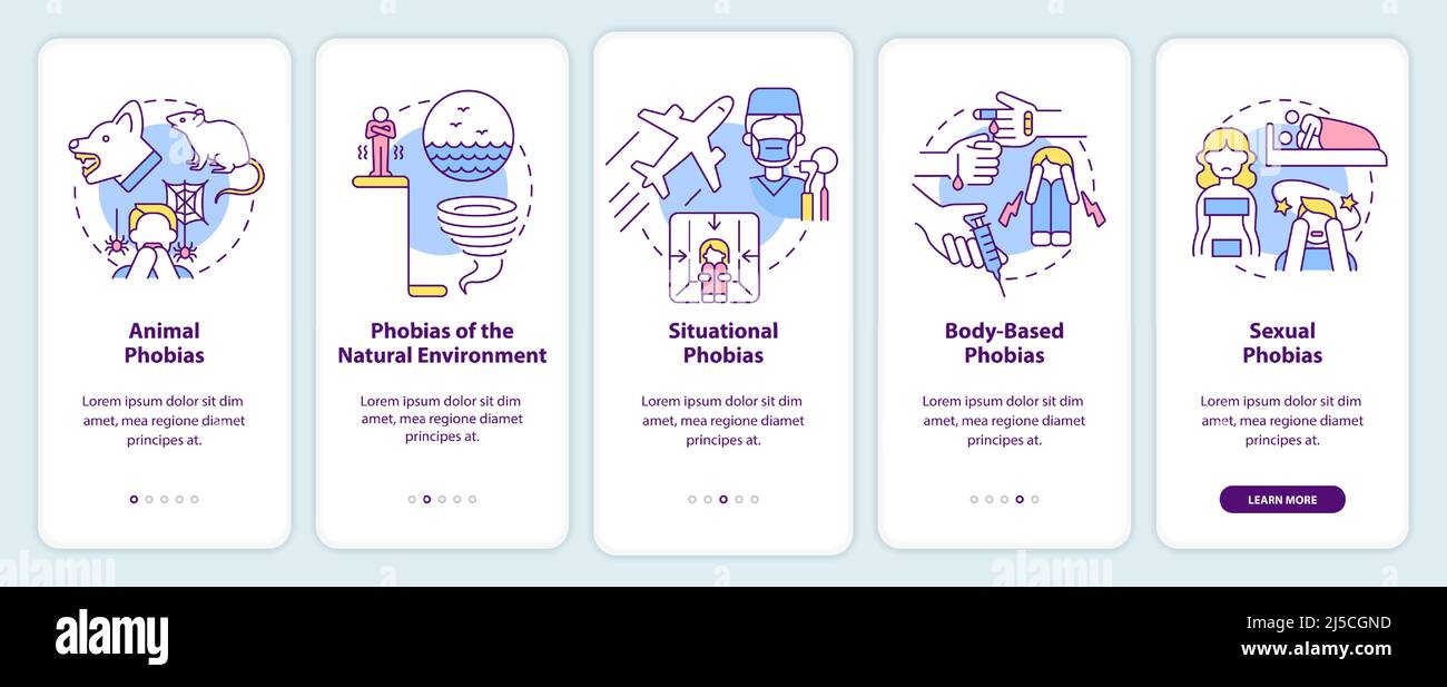 Specific phobias onboarding mobile app screen Stock Vector Image & Art ...