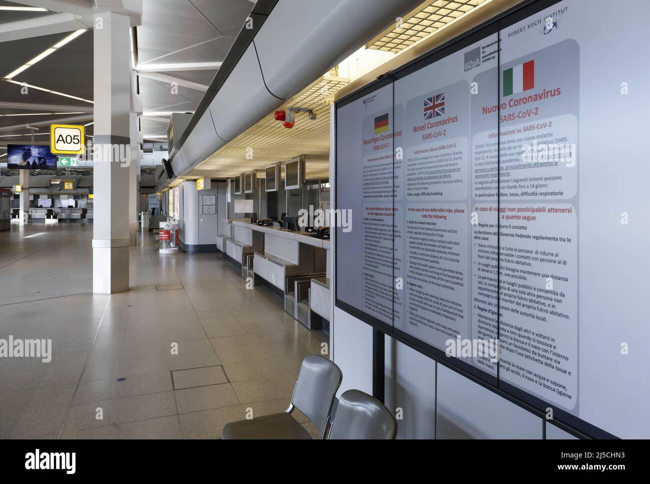A ghostly empty Berlin Tegel Airport. Passenger traffic has plummeted ...