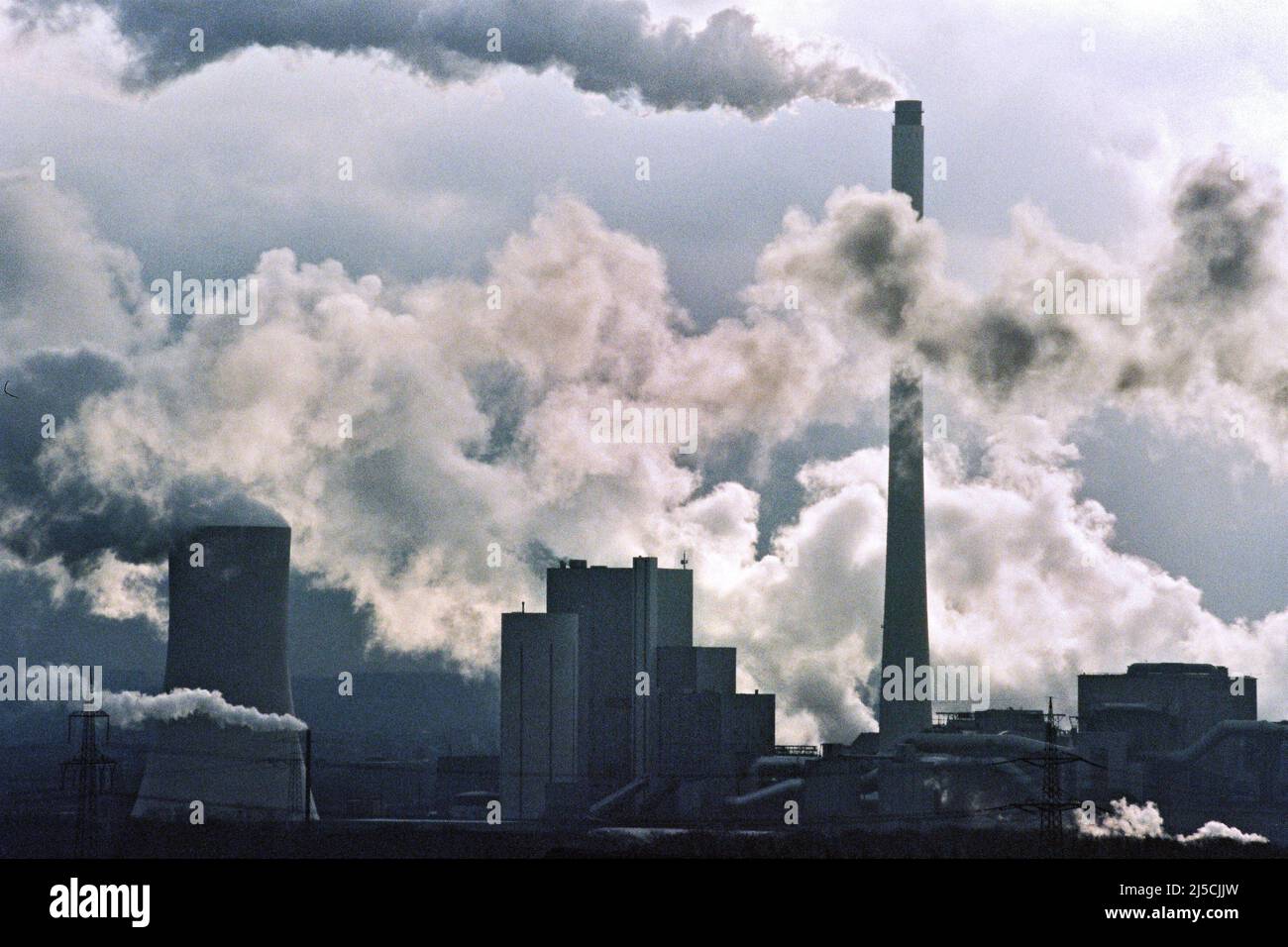 Herten, DEU, Feb. 23, 1995 - Herne combined heat and power plant, a ...