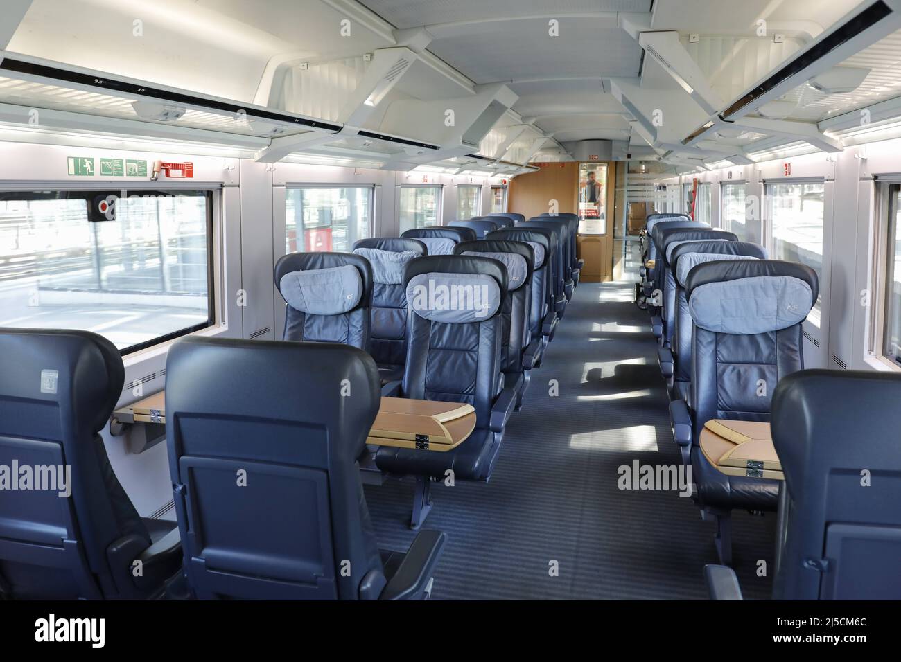 "Berlin, DEU, 27.05.2020 - Empty ICE train compartment on departure at ...