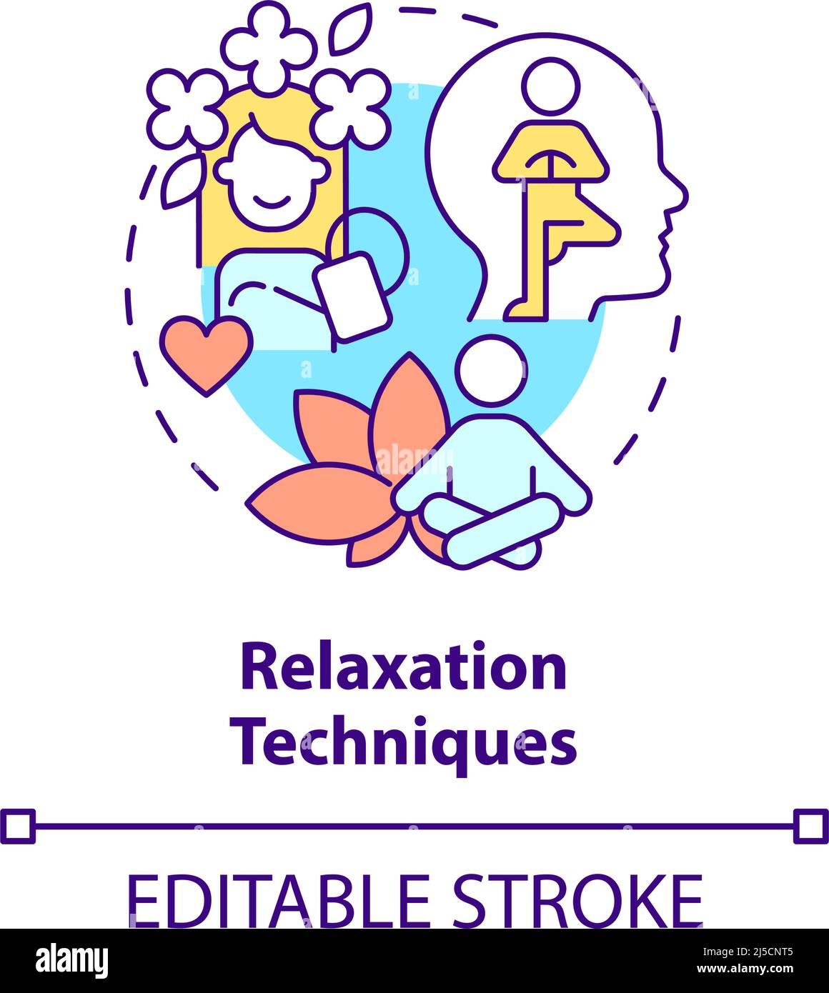 Relaxation techniques concept icon Stock Vector Image & Art - Alamy