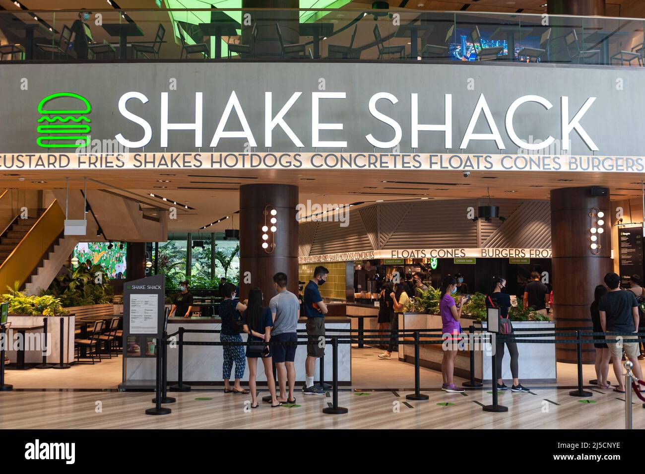 Jun. 19, 2020, Singapore, Republic of Singapore, Asia - Customers line ...