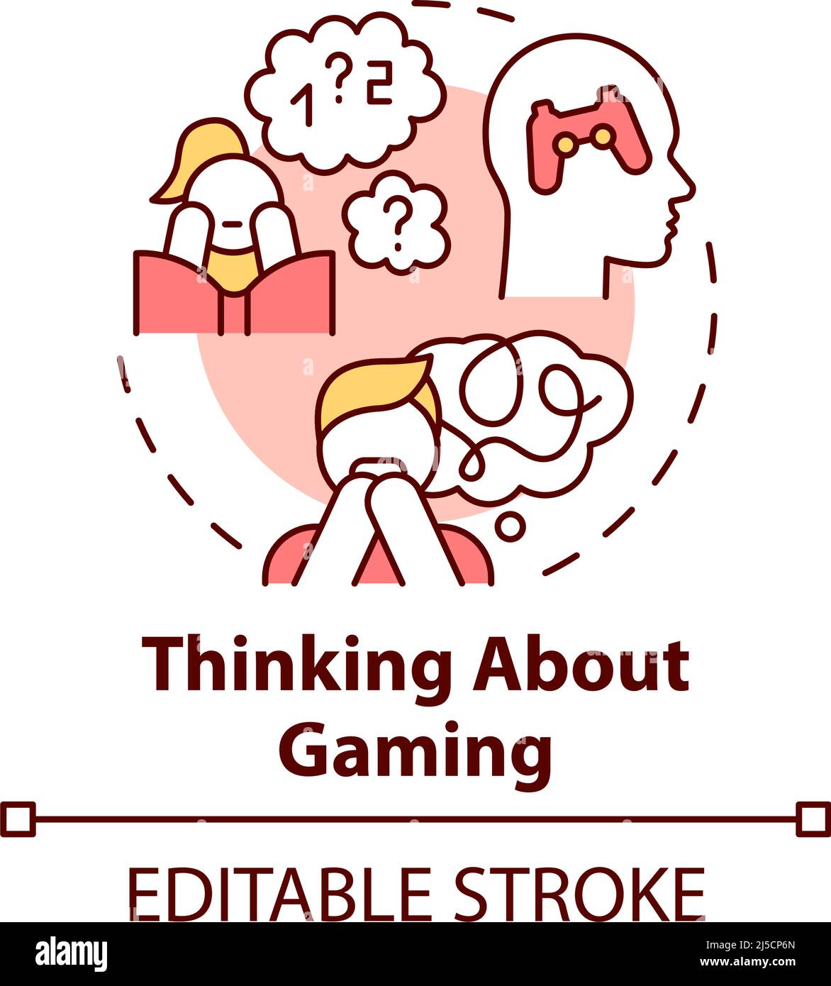 Thinking about gaming concept icon Stock Vector Image & Art - Alamy