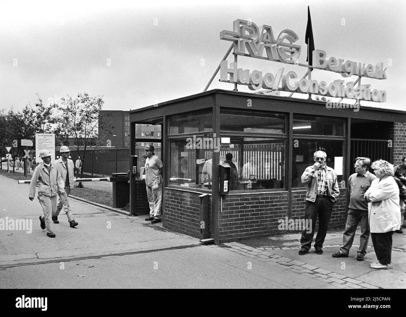 Coal mine workers shift change Black and White Stock Photos & Images ...