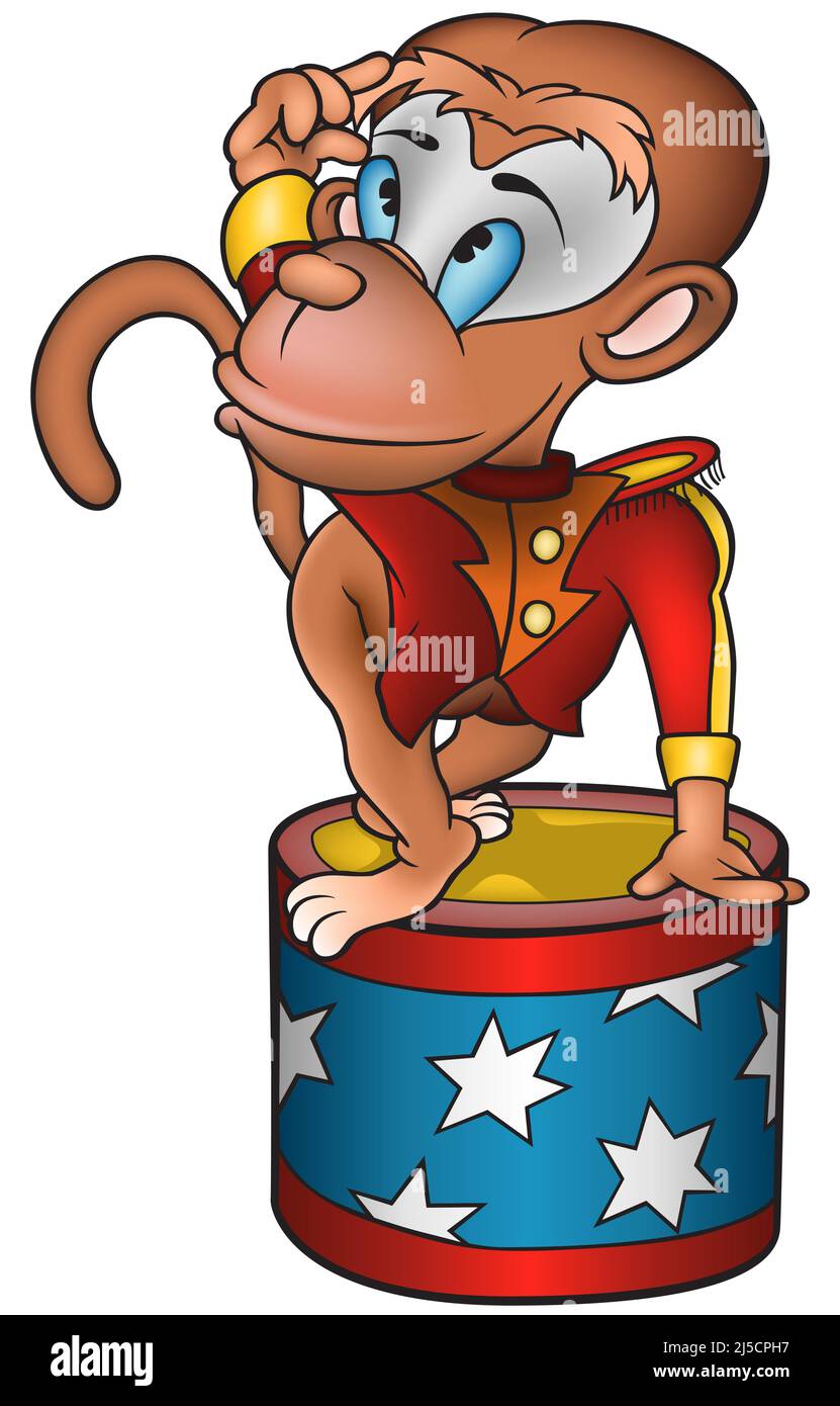 Brown Circus Monkey During a Performance Stock Vector Image & Art - Alamy