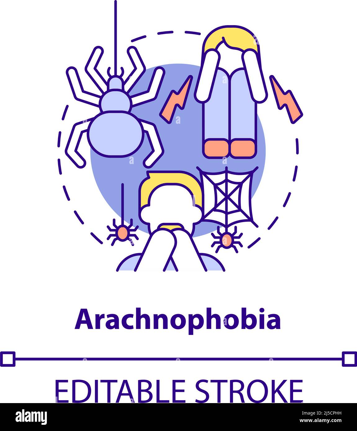 Ease or eliminate arachnophobia Stock Vector Images - Alamy