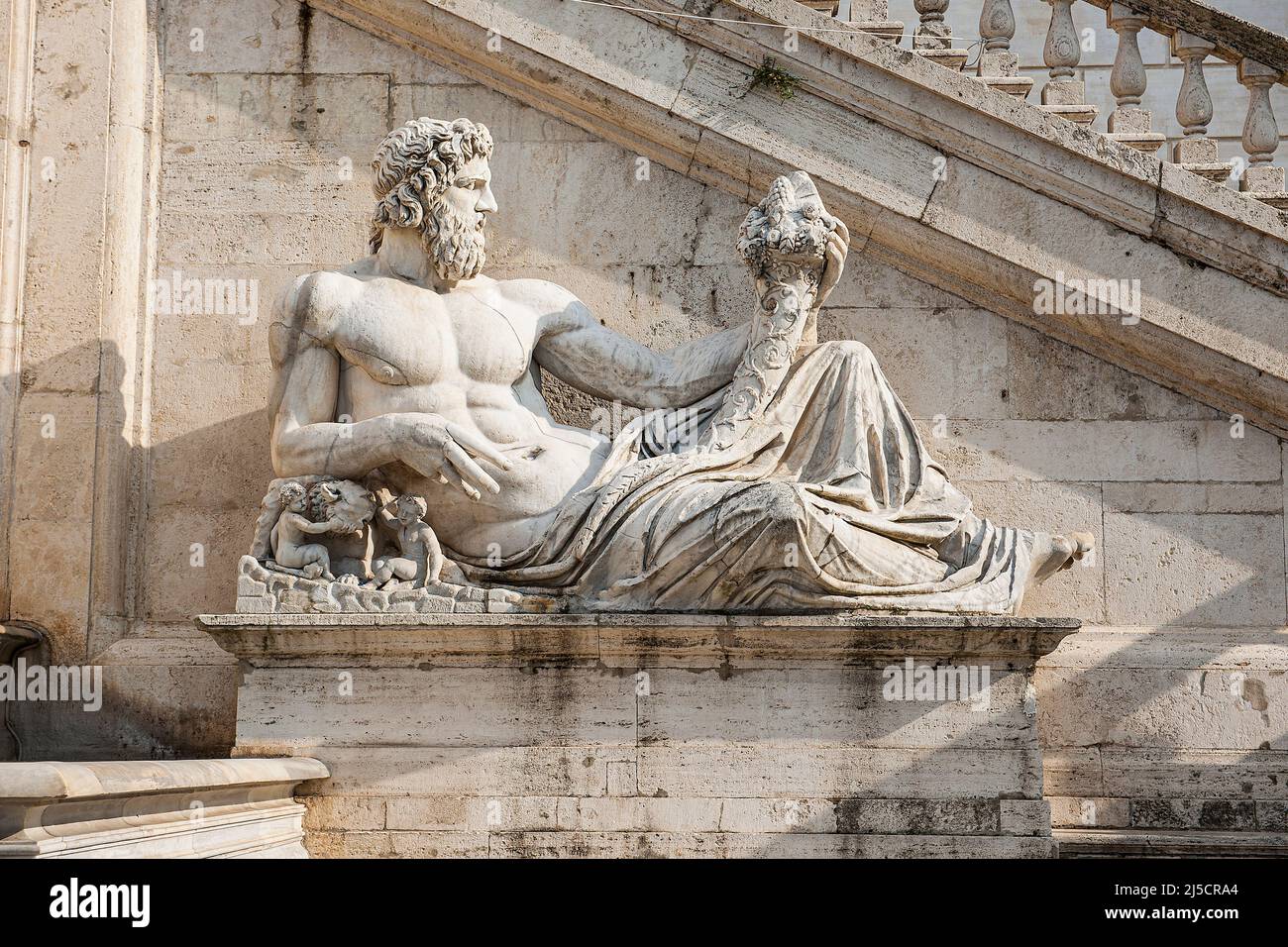 Ancient Roman statue as an allegory for the River Tiber, Capitoline ...