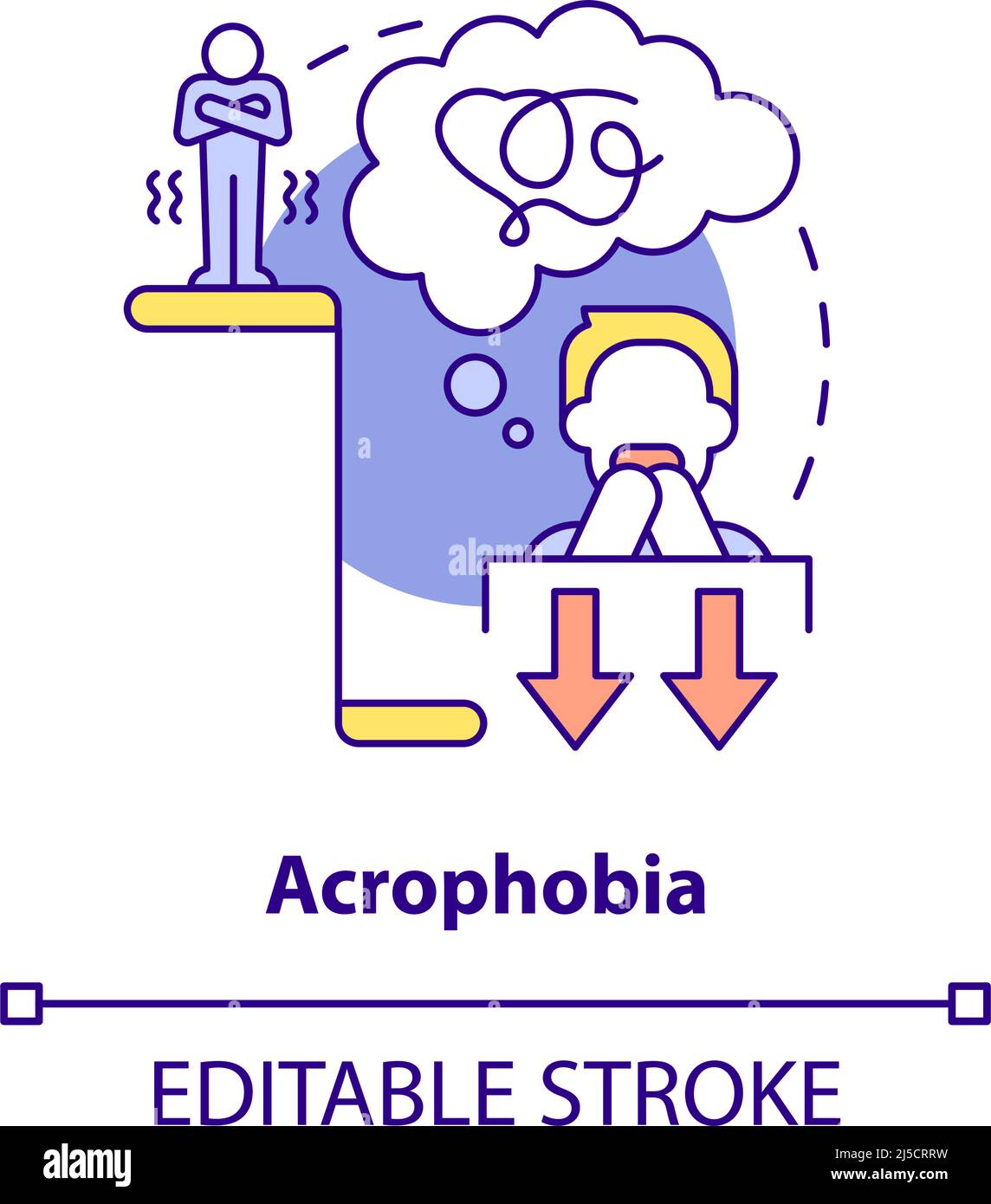 Fear height afraid scared Stock Vector Images - Alamy