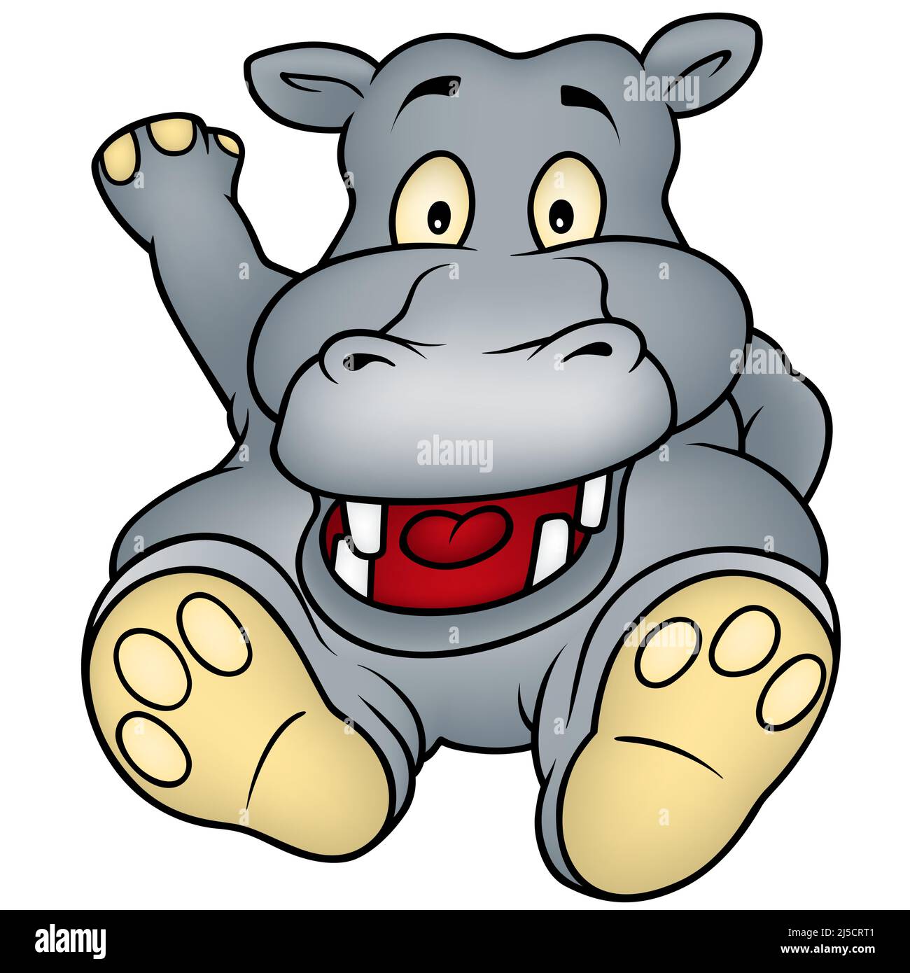 Gray Hippo with Big Smile Stock Vector Image & Art - Alamy