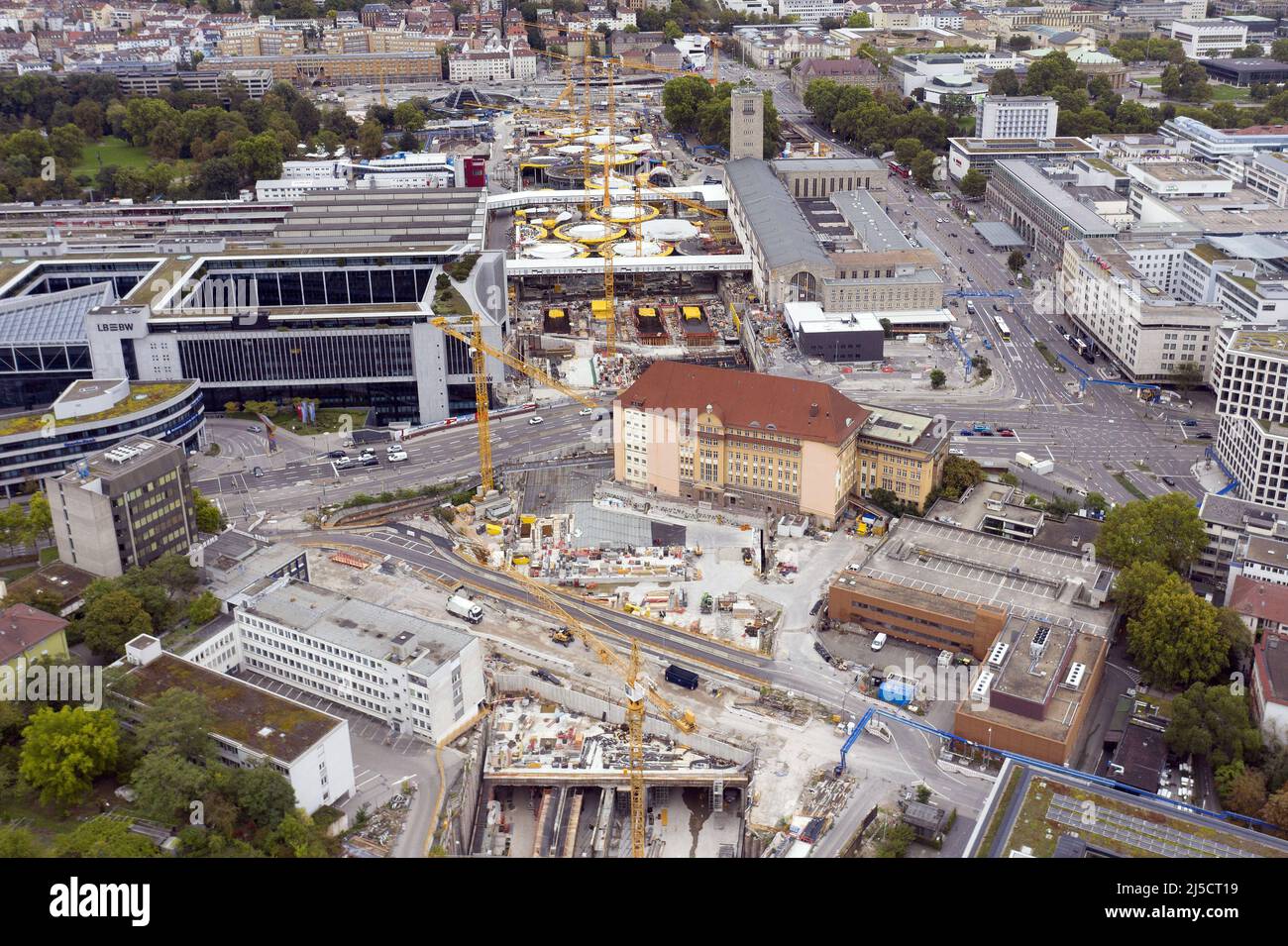 Stuttgart, DEU, 03.10.2020 - Aerial view of the construction site of ...