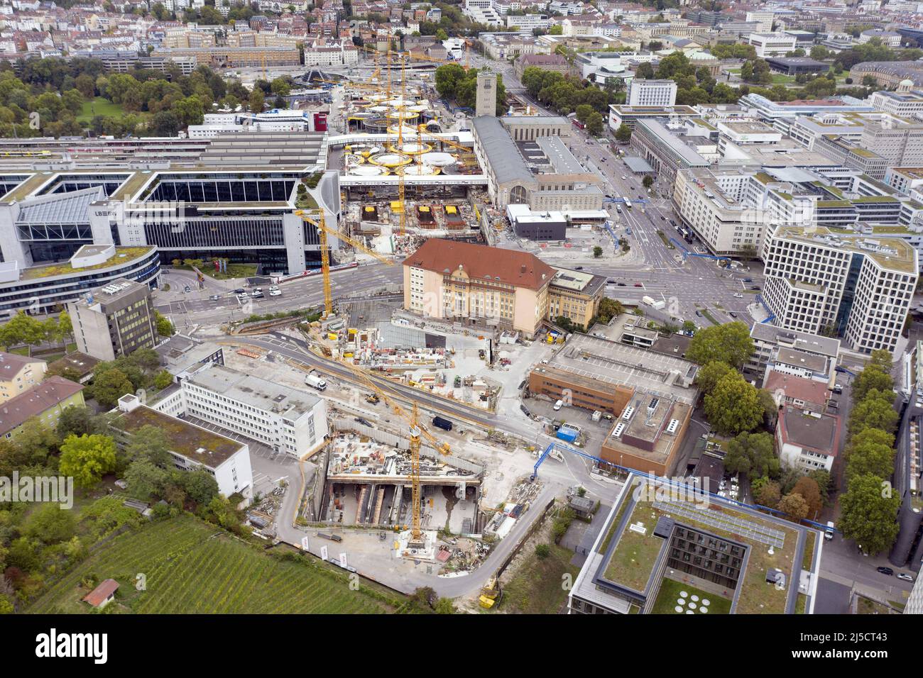 Stuttgart, DEU, 03.10.2020 - Aerial view of the construction site of ...