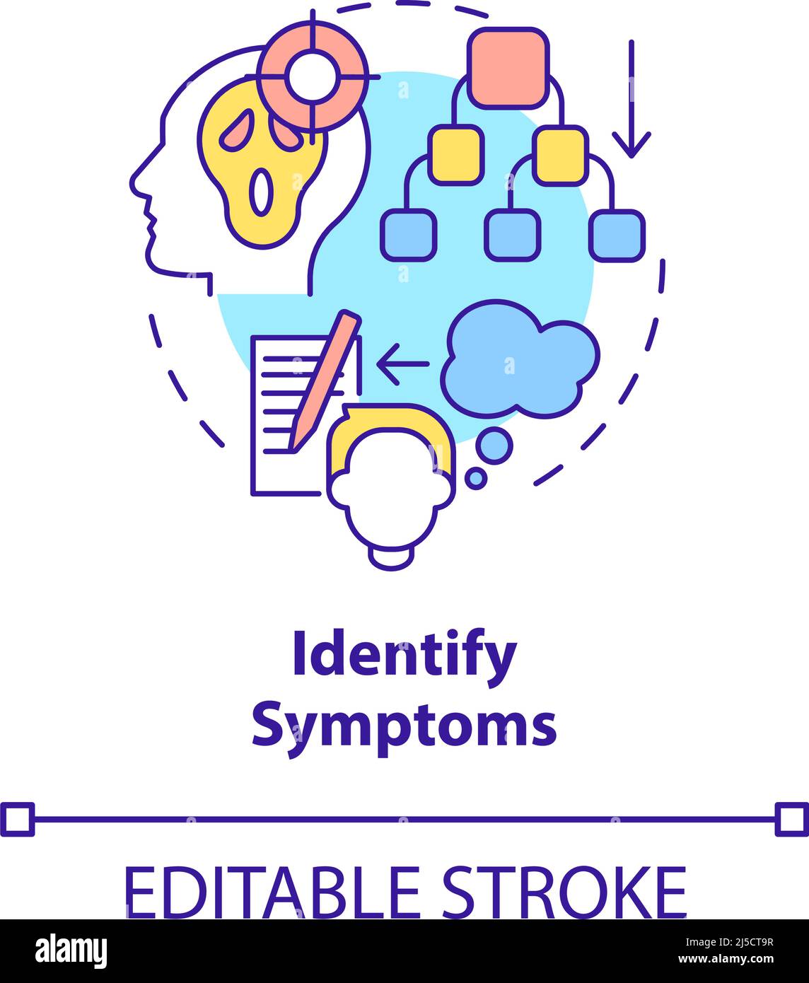 Identify symptoms concept icon Stock Vector Image & Art - Alamy