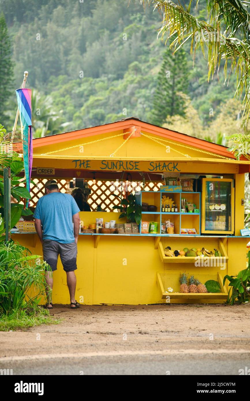 Sunrise Shack offering various foods, fresh fruits and coffee or tea ...