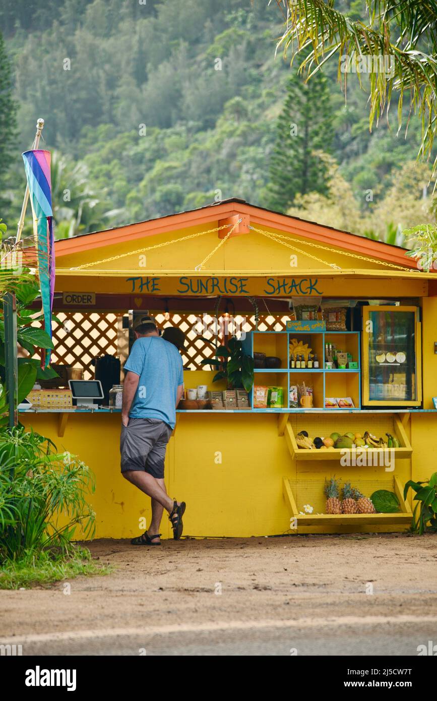 Sunrise Shack offering various foods, fresh fruits and coffee or tea ...